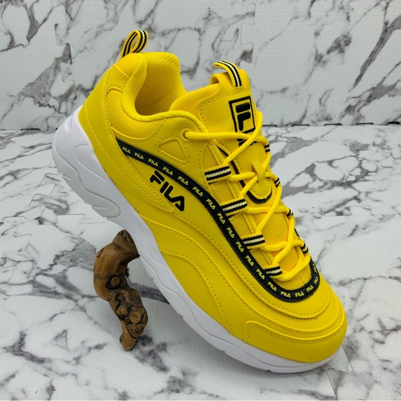Fila | Shoes | Mens Fila Ray Repeat Yellow Black White Sneakers | Poshmark